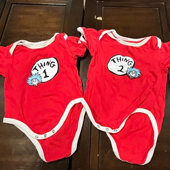 Dr. Seuss | One Pieces | Red Dr Seuss Thing And Thing 2 Kids One Piece ...